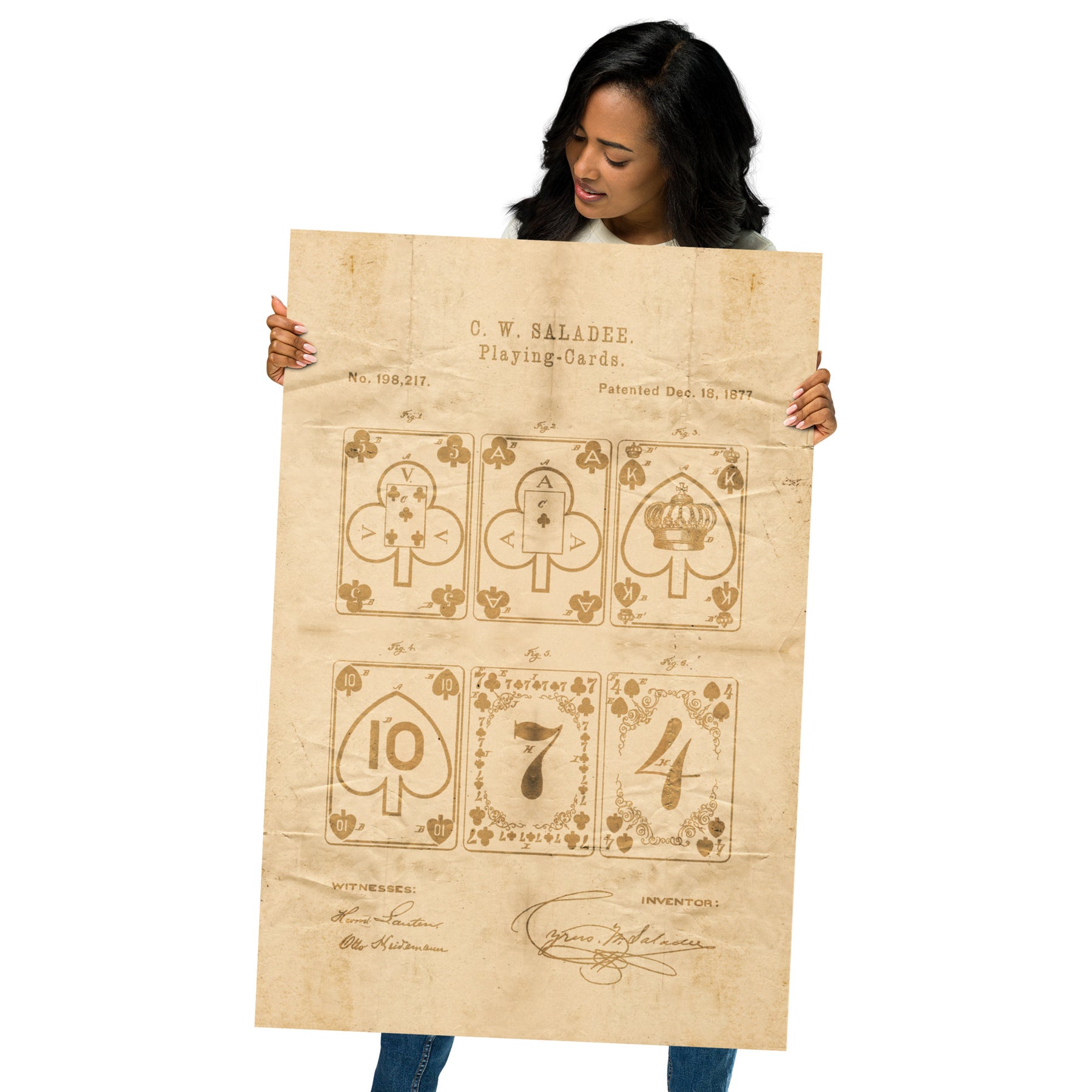 1877 Playing Cards Patent Pended Retro Poster - 24" x 36" – Retro42