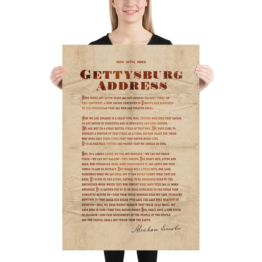 The Gettysburg Address Retro Poster - 24" x 36" – Retro42